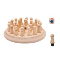 China 1.6in Wooden Toys Memory Chess Block 4cm Wooden Memory Matchstick Chess for sale
