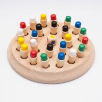 China 1.6in Wooden Toys Memory Chess Block 4cm Wooden Memory Matchstick Chess for sale