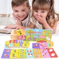 China Solitaire 4cm Domino Cube Puzzle Wooden Dominoes For Toddlers for sale