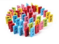 China Basswood 120pc Wooden Domino Blocks Set Rally Building Montessori for sale