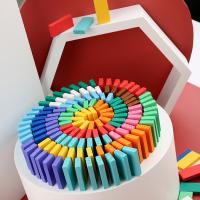 China Rainbow Colored Dominoes For Toppling Professor Puzzle Domino Rally for sale