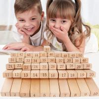 China Digital 51PCS Log Building Blocks Dominos Jenga Blocks for sale