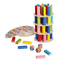 China Tower 12.5cm Automatic Domino Train Domino Wooden Blocks for sale
