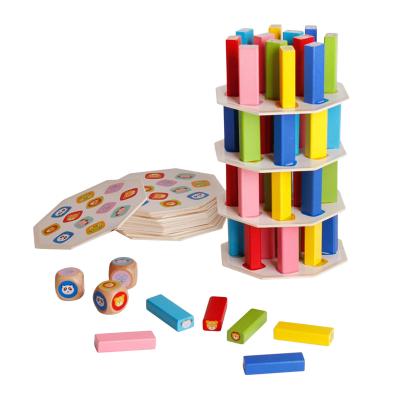 China Tower 12.5cm Automatic Domino Train Domino Wooden Blocks for sale
