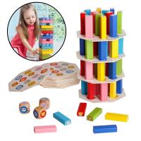 China Tower 12.5cm Automatic Domino Train Domino Wooden Blocks for sale