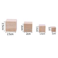 China Tree Pine 1.5cm Unfinished Wood Crafts Wooden Square Blocks for sale