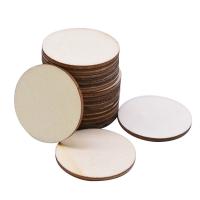 China Blank Painting 10cm Unfinished Wood Crafts Pine Wood Discs for sale