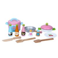 China ISO9001 Simulation Wooden Cooking Toys Pink Wooden Kitchen Accessories for sale