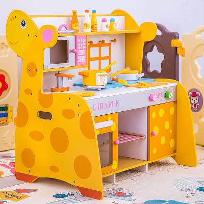 China Family 66cm Wooden Miniature Kitchen Set Wooden Toy Kitchen Accessories for sale