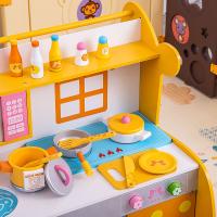 China Family 66cm Wooden Miniature Kitchen Set Wooden Toy Kitchen Accessories for sale