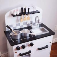 China Kids Grey Wooden Kitchen Toys For Toddlers Black 77.8cm for sale
