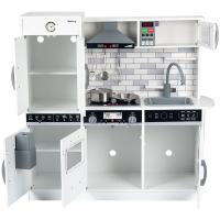 China Large 82.5cm Refrigerator Wooden Miniature Kitchen Set Stove White Black for sale