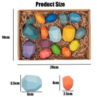 China Rocks 190g Baby Building Blocks Wooden Stones Sets Montessori for sale