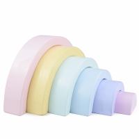 China 4.5cm Wooden Blocks Toys Arched Stacking Rainbow Blocks for sale