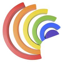 China 4.5cm Wooden Blocks Toys Arched Stacking Rainbow Blocks for sale