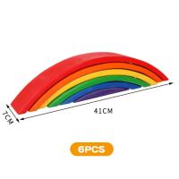 China 30cm Pine Wooden Blocks Toys Rainbow Building Blocks Tower Toys for sale