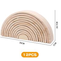 China 30cm Pine Wooden Blocks Toys Rainbow Building Blocks Tower Toys for sale