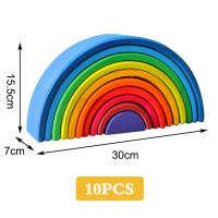 China 30cm Pine Wooden Blocks Toys Rainbow Building Blocks Tower Toys for sale