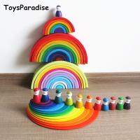 China 6cm Large Pastel Rainbow Stacker Nesting Rainbow Block Set for sale