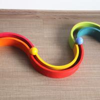 China 6cm Large Pastel Rainbow Stacker Nesting Rainbow Block Set for sale