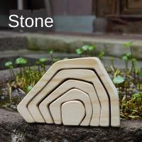 China Ins Wavy Wooden Block Puzzle Toys Wooden Rainbow Blocks Coral Grimm for sale