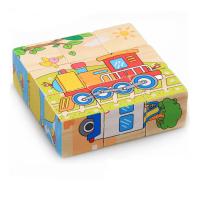 China 3.5cm Fruit Wooden Blocks Toys Animal Puzzle Blocks For Kids for sale