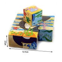 China 3.5cm Fruit Wooden Blocks Toys Animal Puzzle Blocks For Kids for sale