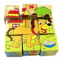 China 3.5cm Fruit Wooden Blocks Toys Animal Puzzle Blocks For Kids for sale