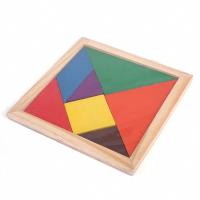 China Square 11cm Wooden Montessori Baby Toys 7 Piece Jigsaw Puzzle for sale