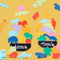 China Children 3cm Dinosaur Wooden Building Blocks Toy Animal Town Wooden Blocks for sale