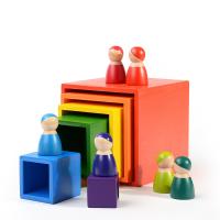 China Montessori 2.5cm Natural Wooden Building Blocks For Toddlers for sale
