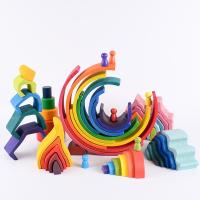 China Montessori 2.5cm Natural Wooden Building Blocks For Toddlers for sale