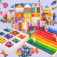 China Montessori 2.5cm Natural Wooden Building Blocks For Toddlers for sale