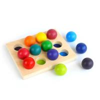 China Baby 15cm Bridge Wooden Building Blocks Toy Nesting Rainbow Block Set for sale
