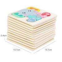 China 10.7cm 3D Coloured Wooden Block Jigsaw Puzzle Cognitive Games ISO9001 for sale