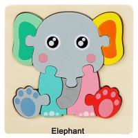 China 10.7cm 3D Coloured Wooden Block Jigsaw Puzzle Cognitive Games ISO9001 for sale