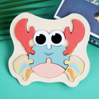 China Macaron 3D Wooden Block Puzzle Toys Wooden Animal Blocks for sale