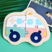 China Macaron 3D Wooden Block Puzzle Toys Wooden Animal Blocks for sale