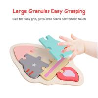 China Macaron 3D Wooden Block Puzzle Toys Wooden Animal Blocks for sale