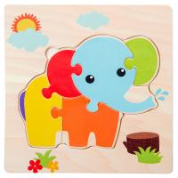 China Montessori Games Baby Toys Animals Traffic Kids 3D Puzzles Wooden Cartoon Cognition Puzzle Toy Matching for sale