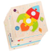 China Montessori Games Baby Toys Animals Traffic Kids 3D Puzzles Wooden Cartoon Cognition Puzzle Toy Matching for sale