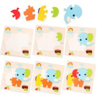 China Montessori Games Baby Toys Animals Traffic Kids 3D Puzzles Wooden Cartoon Cognition Puzzle Toy Matching for sale