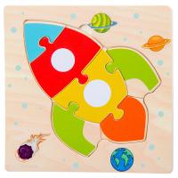 China Montessori Games Baby Toys Animals Traffic Kids 3D Puzzles Wooden Cartoon Cognition Puzzle Toy Matching for sale