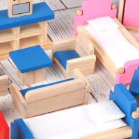 China Classical 26CM Wooden Dolls House Furniture Diy Miniature Dollhouse Accessories for sale