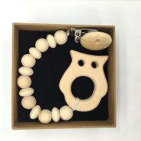 China Animal Organic 5pcs Wooden Silicone Teether Wooden Baby Teething Toys for sale