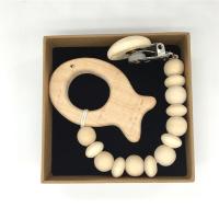 China Animal Organic 5pcs Wooden Silicone Teether Wooden Baby Teething Toys for sale