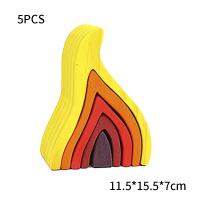 China DIY Assembled 11.5cm Wooden Blocks Toys Montessori Block Set Stacked Balance for sale