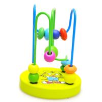 China Big Bricks 9.3cm Wooden Around Beads Toy Colored ISO9001 for sale
