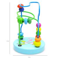 China Big Bricks 9.3cm Wooden Around Beads Toy Colored ISO9001 for sale