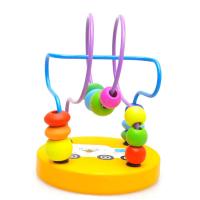 China Big Bricks 9.3cm Wooden Around Beads Toy Colored ISO9001 for sale